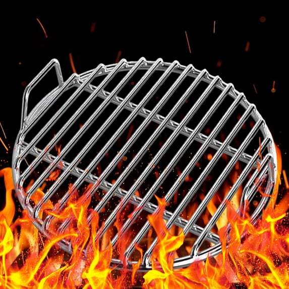 22.83" Round Stainless Steel Grill Grate Cooking Rack with Handles ...