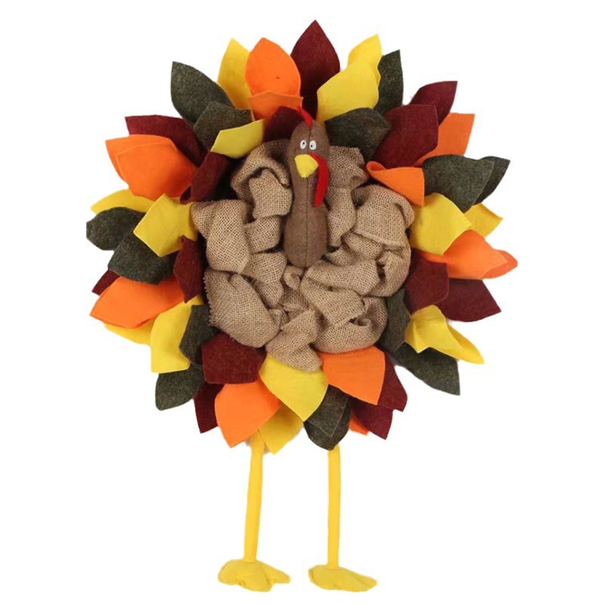 22.83Inch Thanksgiving Front Door Wreath Decorations Turkey ...