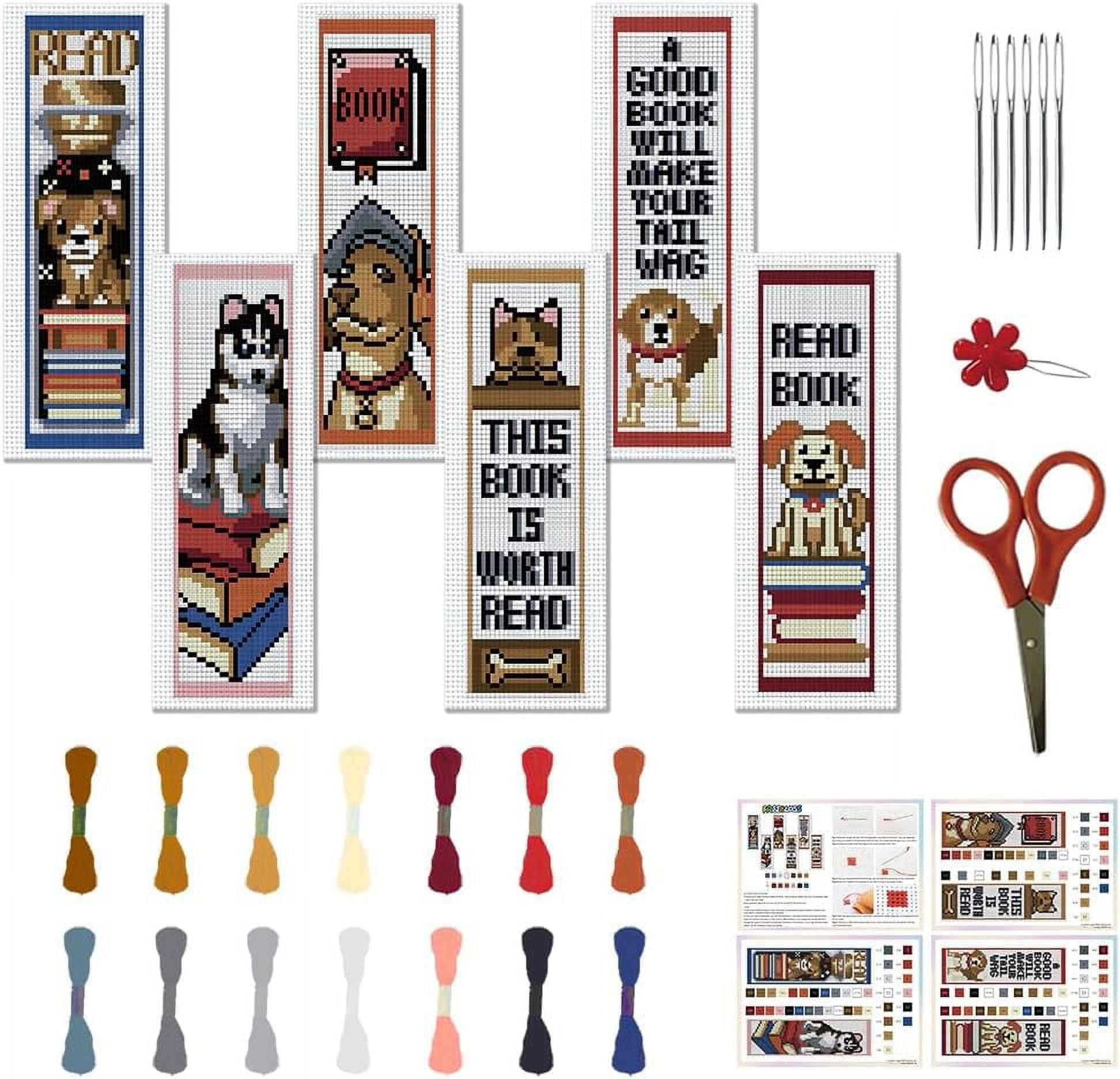 22 * 8cm 6 Set Cross Stitch Bookmark Kits Books Cross Stitch Patterns ...