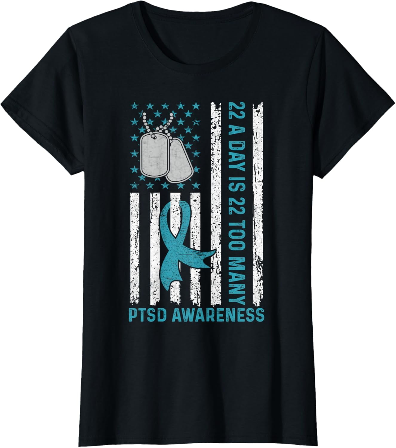 22 A Day Is 22 Too Many PTSD Awareness Veteran T-Shirt - Walmart.com