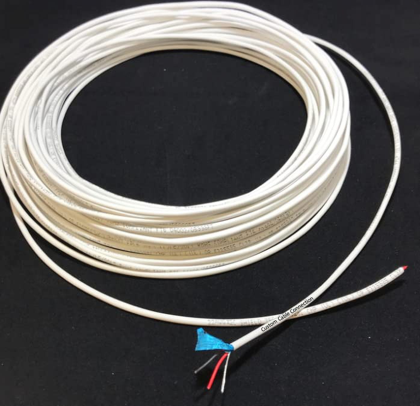22 AWG 2 Conductor Stranded Shielded Plenum Cable White CL3P Jacket ...