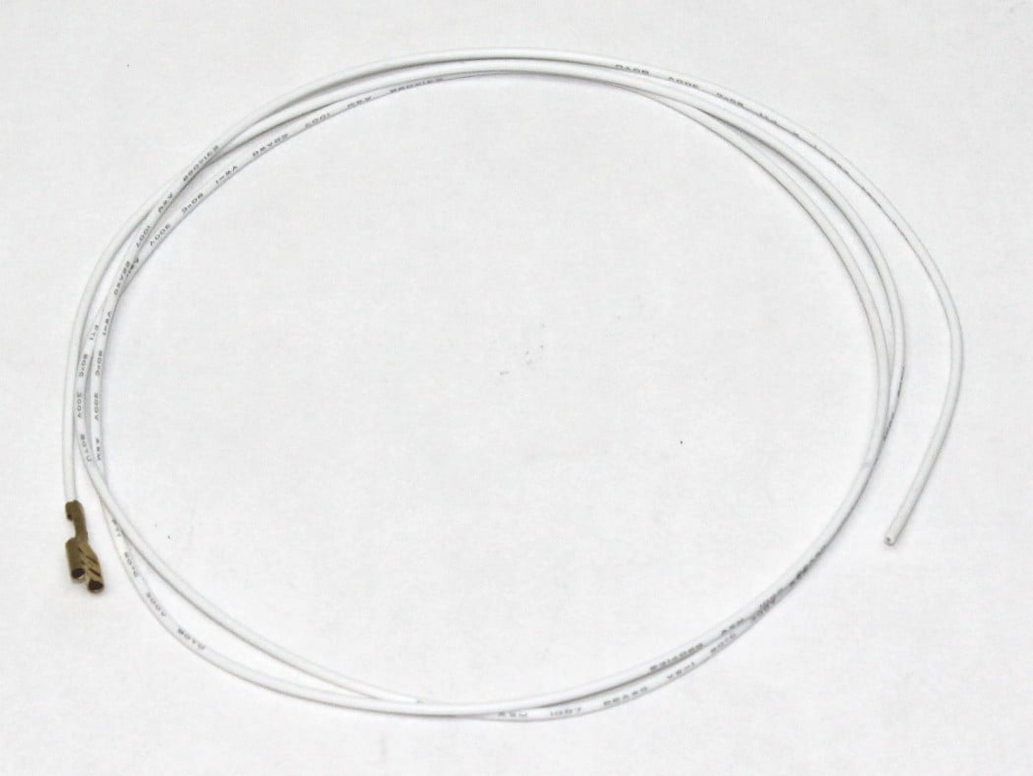 22 AWG stranded button hook up wire .187 quick connect, 3 feet White ...