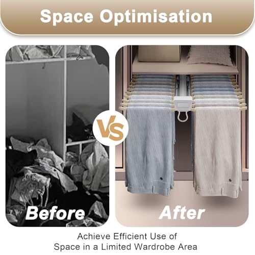 22 Arms Pull Out Trousers Rack, Steel Pull Out Pants Rack Pants Hanger ...