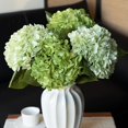 22" Artificial Hydrangea Flowers 4Pcs 2 Green & 2 Light Green Home ...