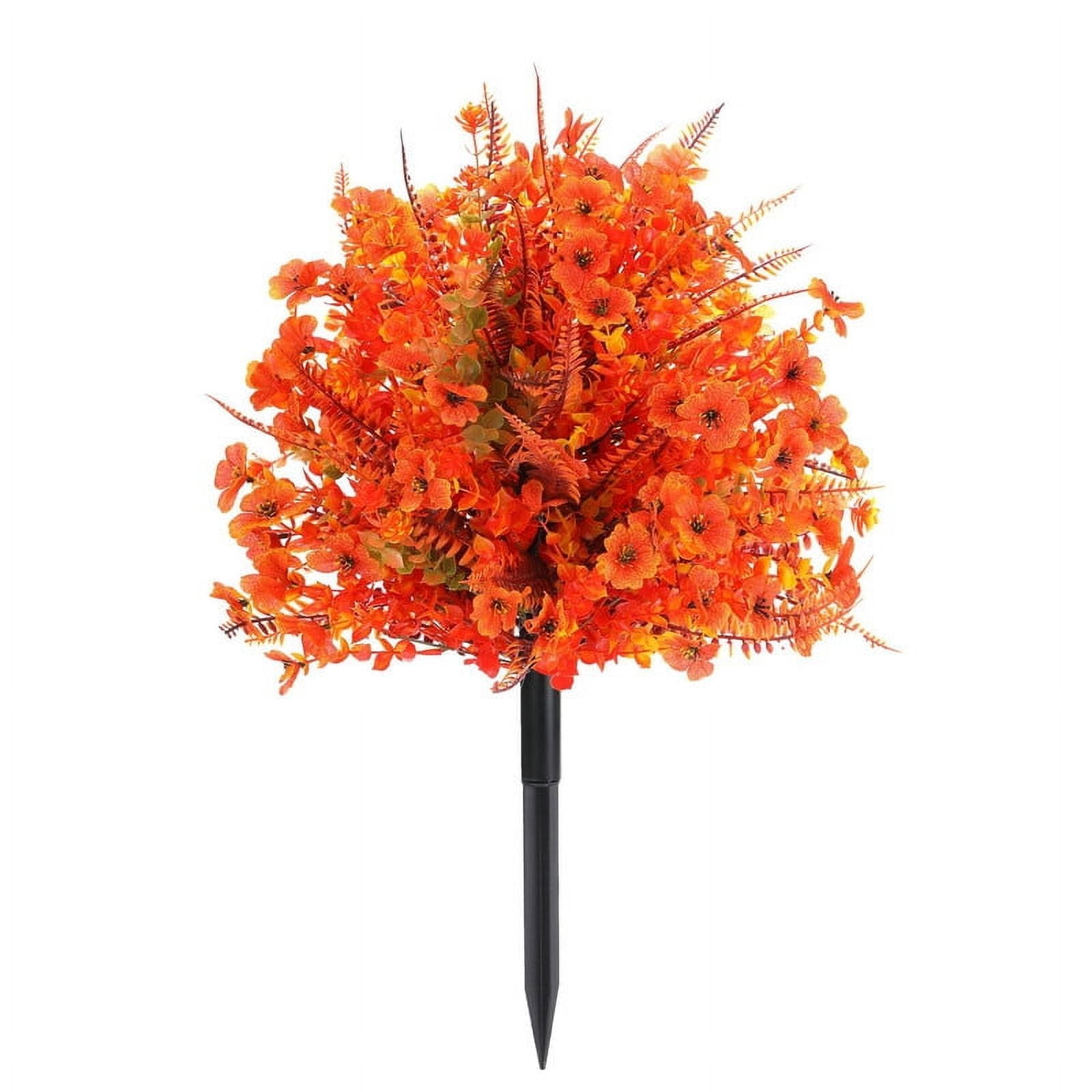 Artificial Flowers with Ground Spikes,2pcs Garden Stake Faux Greenery ...