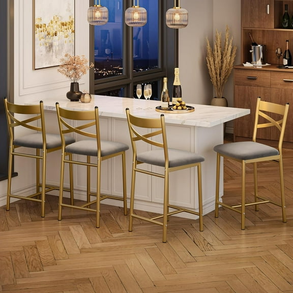 Bar Stools, Set of 2 Bar Chairs, Counter Height Bar Stools, 24 Inch ...