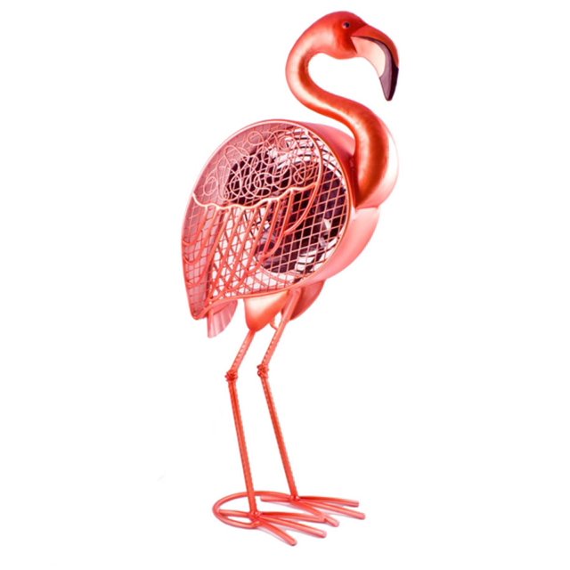 22" Beach Party Hand Crafted Decorative Pink Flamingo Figure Fan ...