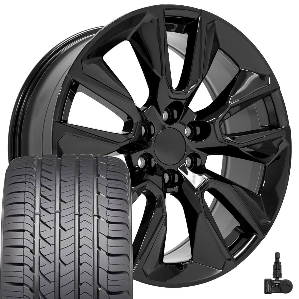 OE Wheels CV32 22 Inch Rims and Tires Fit Silverado 1500 Style 6x139.7 ...