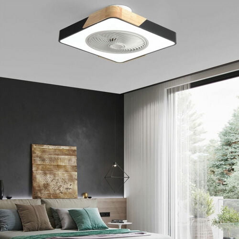 22" Bladeless Invisible Ceiling Fan Light Dimmable LED Chandelier ...