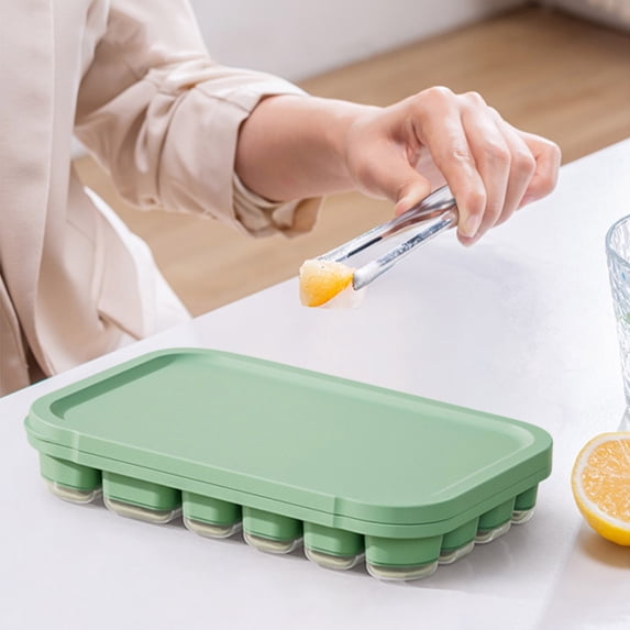 22-Cell Silicone Ice Tray with Lid, Food-Grade Ice Maker for Home ...