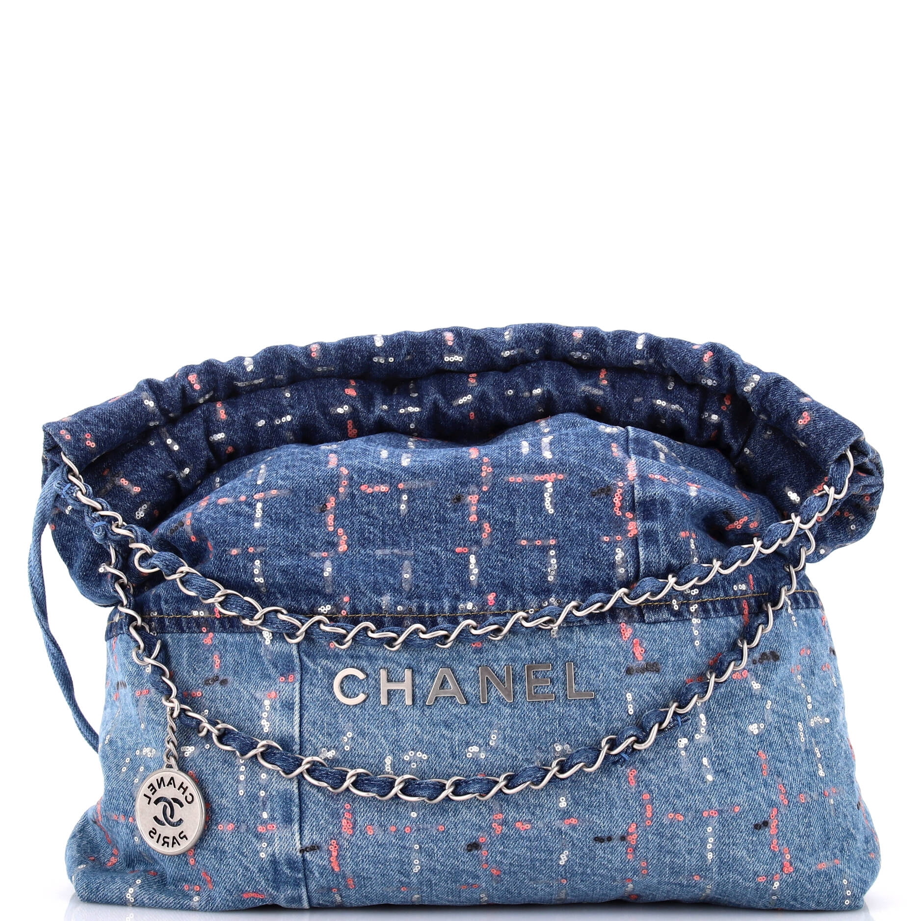 Pre-Owned 22 Chain Hobo Denim with Sequins Medium By Rebag - Walmart.com
