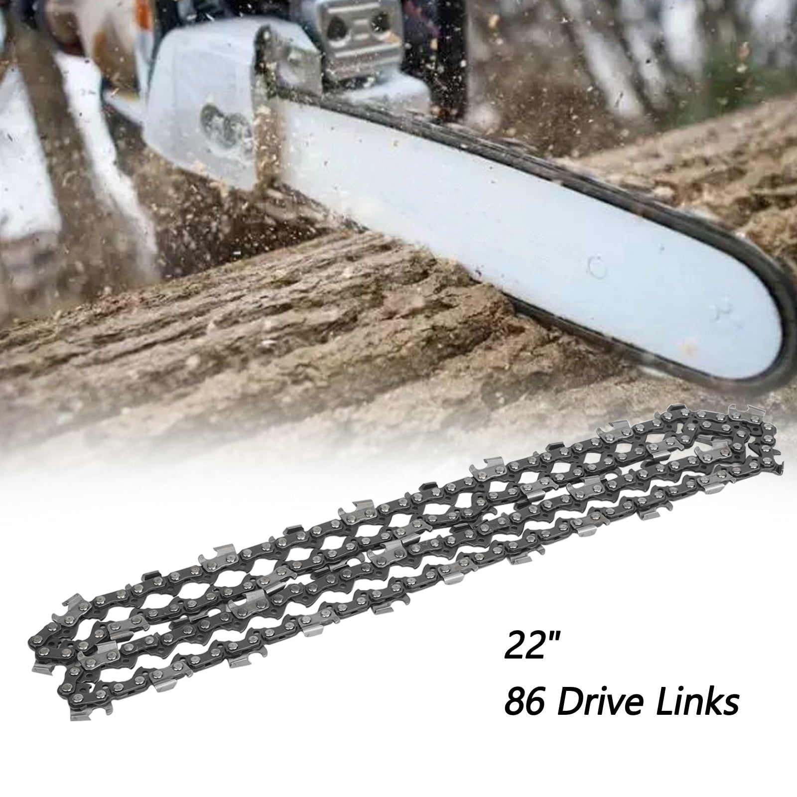 22" Chainsaw Saw Chain 325 pitch .058 gauge 86DL Drive Links Spare ...