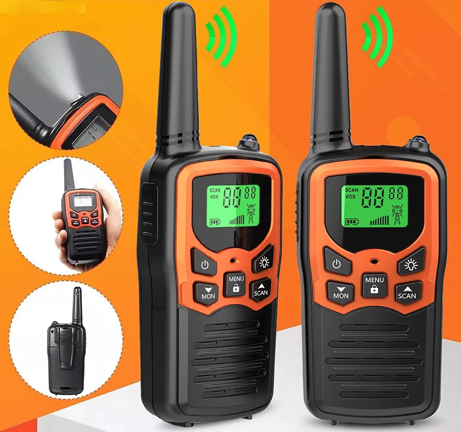 22-Channel Walkie Talkies for Adults, Long Range Two-Way Radios with ...