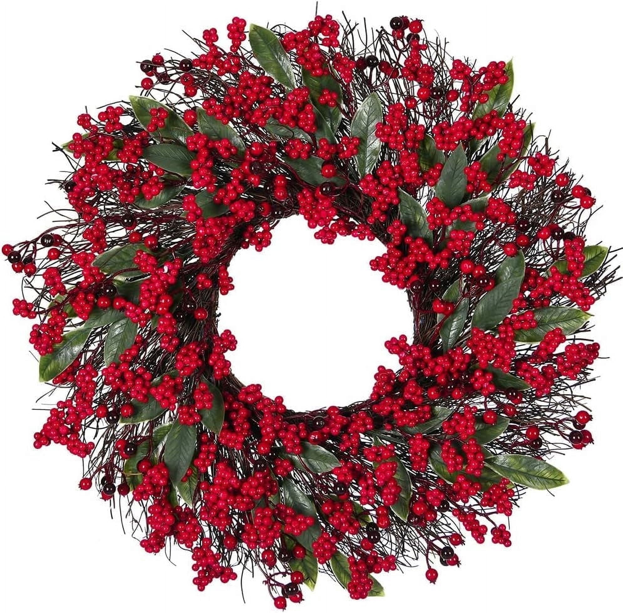 17.7'' Christmas Wreaths Red Berry Wreath, Xmas Wreath with Berries for ...