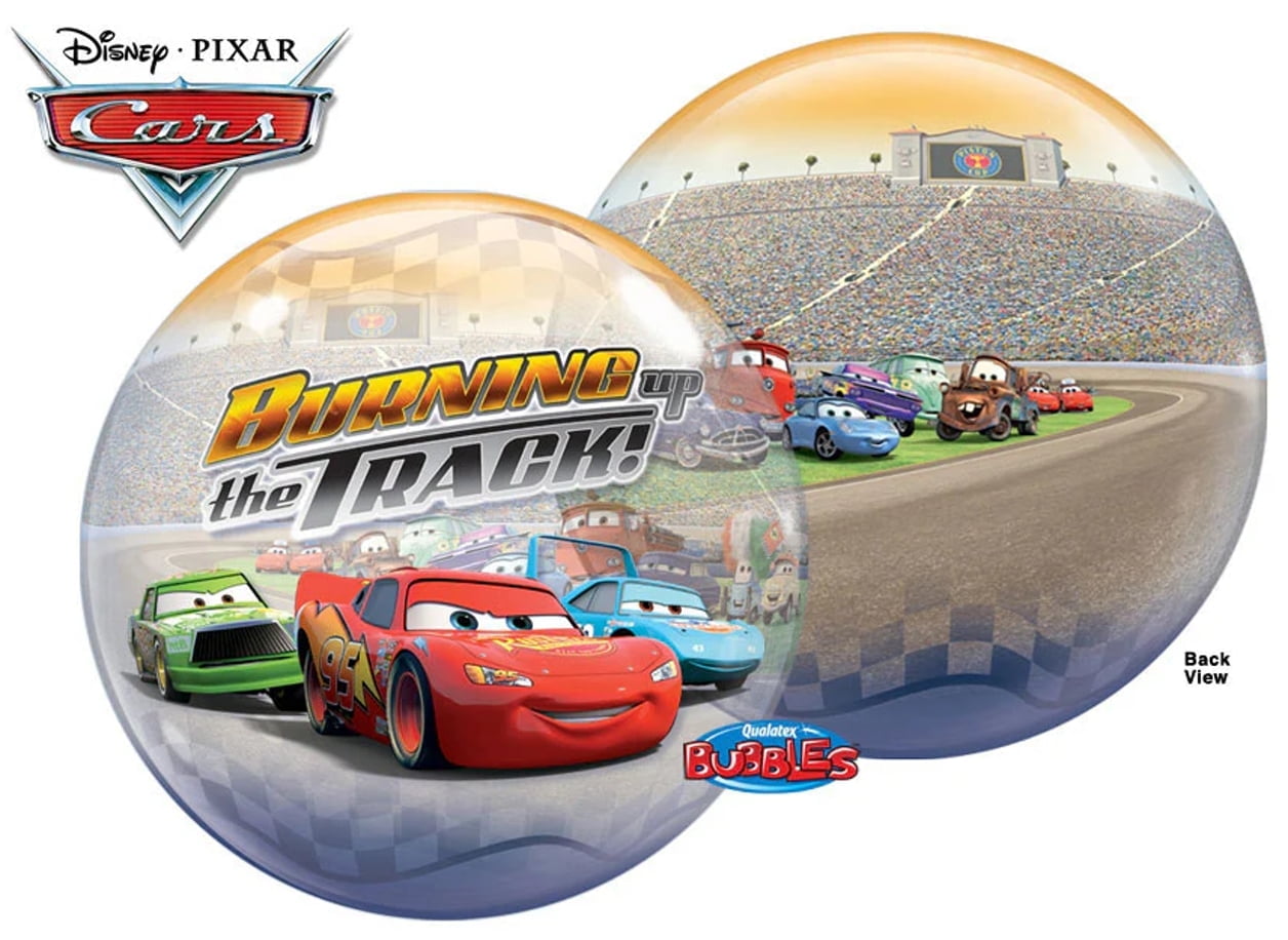 Qualatex 22" Disney Pixar Cars Burning Up Track Bubble Balloon ...