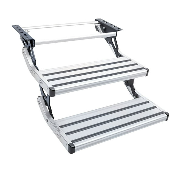 WheelX RV Steps, 2-Step Manual Retractable Aluminum Alloy Camper Steps ...