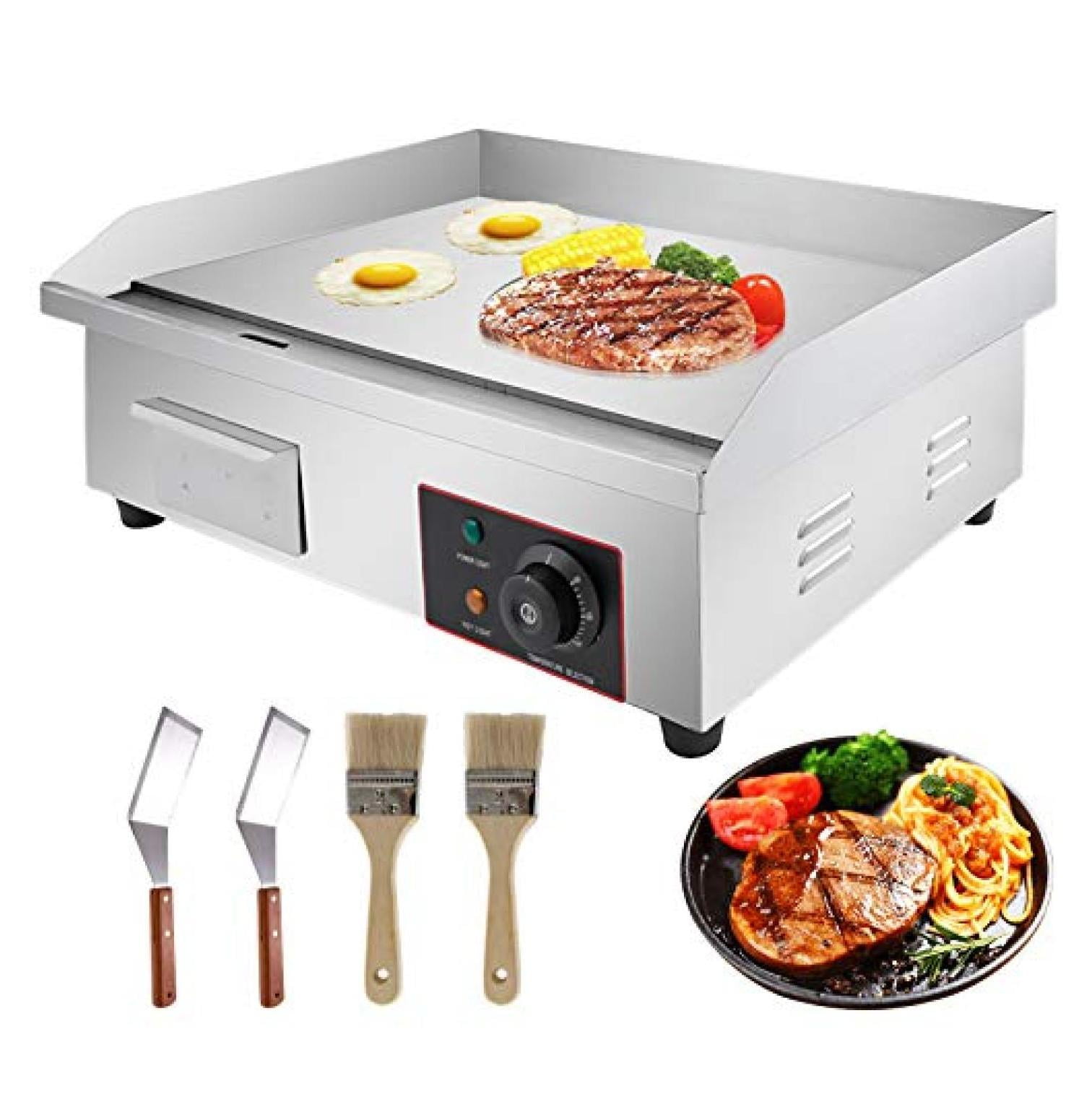 22" Electric Countertop Flat Top Griddle 110V 3000W Non-Stick ...