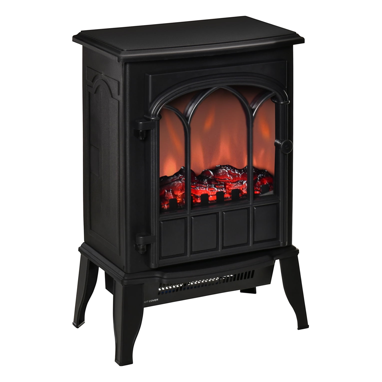 22" Electric Fireplace Stove, 750W/1500W Freestanding Fire Place Heater ...