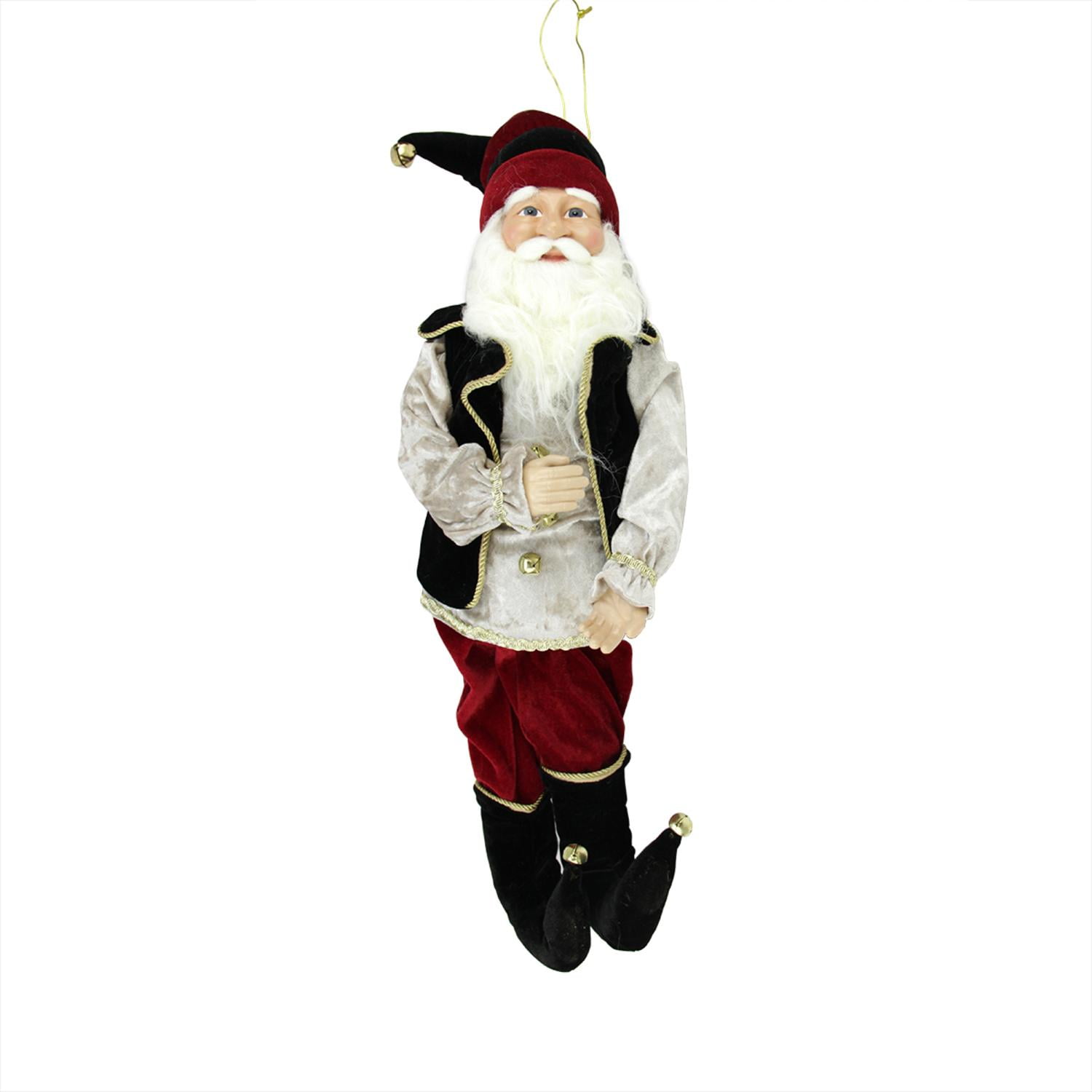 22" Enchanted Black and Red Poseable Whimsical Christmas Elf Figure ...