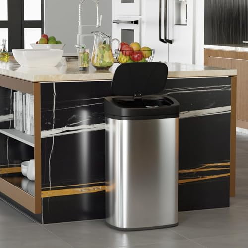 22 Gallon Big Kitchen Trash Can with Lid, Automatic Motion Sensor ...