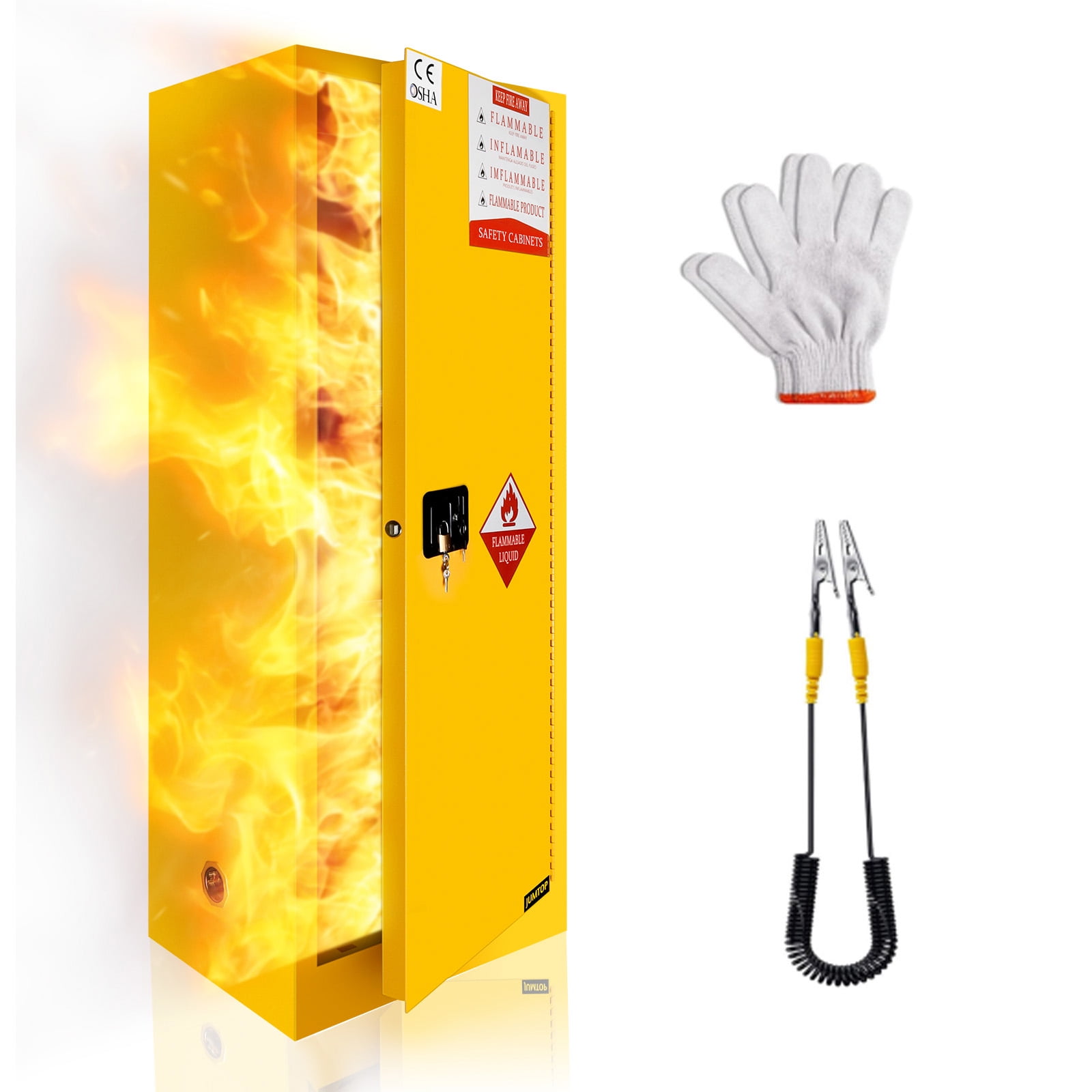 22 Gallon Fire Resistant Storage Cabinet,18.11 In x 23.22 In x 64.96 In ...