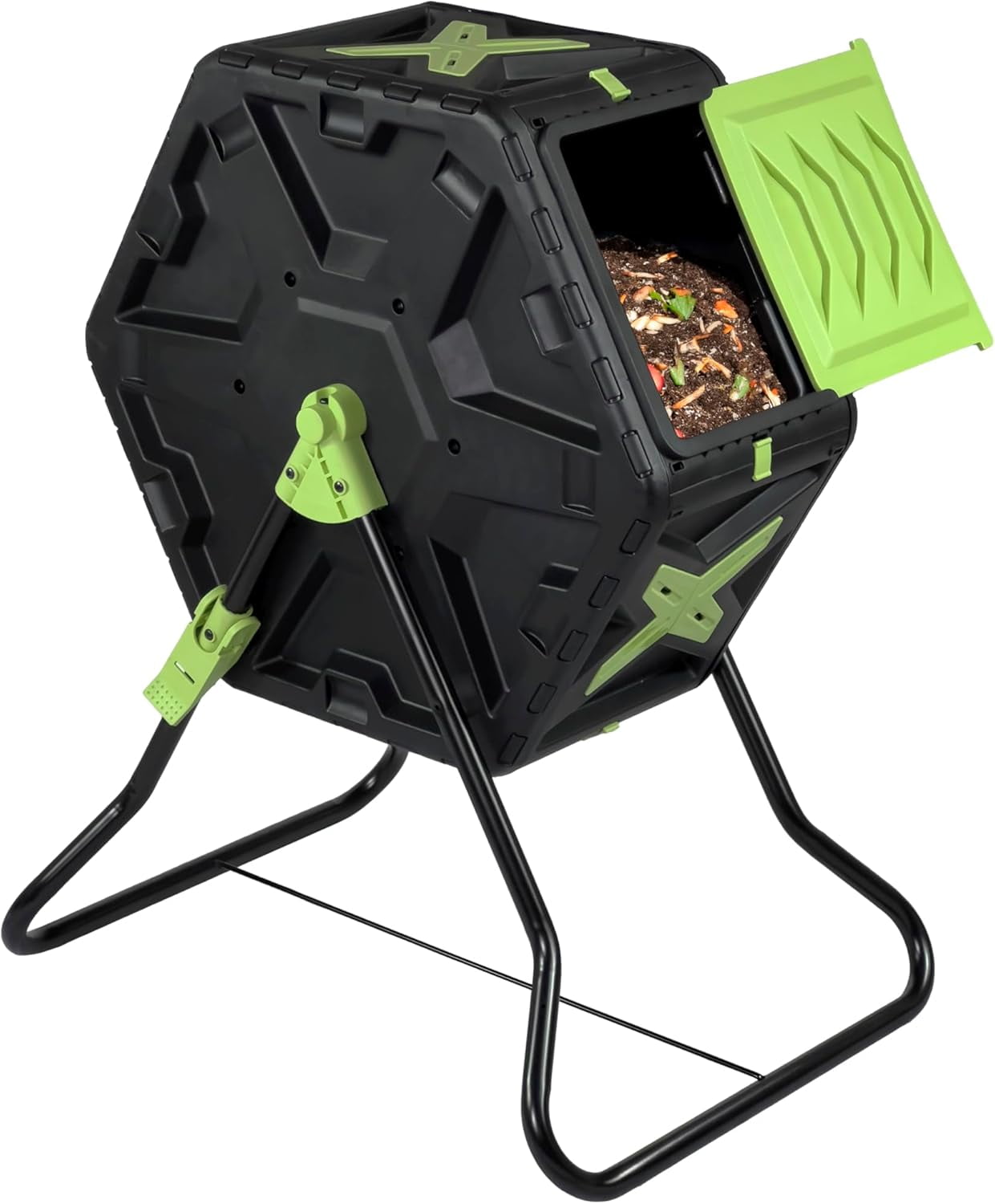22 Gallon Outdoor Compost Tumbler Bin – BPA-Free, Rotating Composting ...