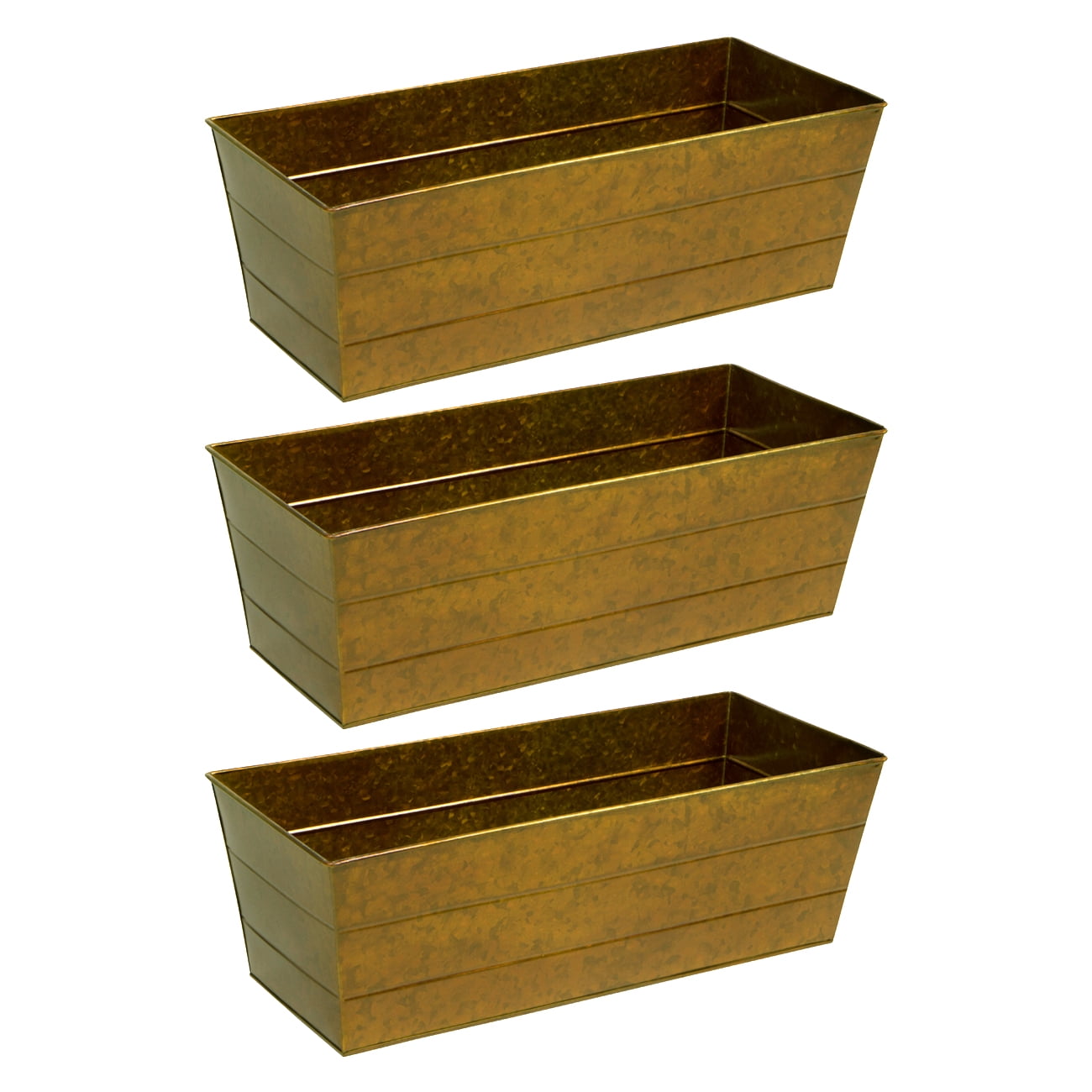 22" Galvanized Window Box Flower Planter by Trademark Innovations (Set ...