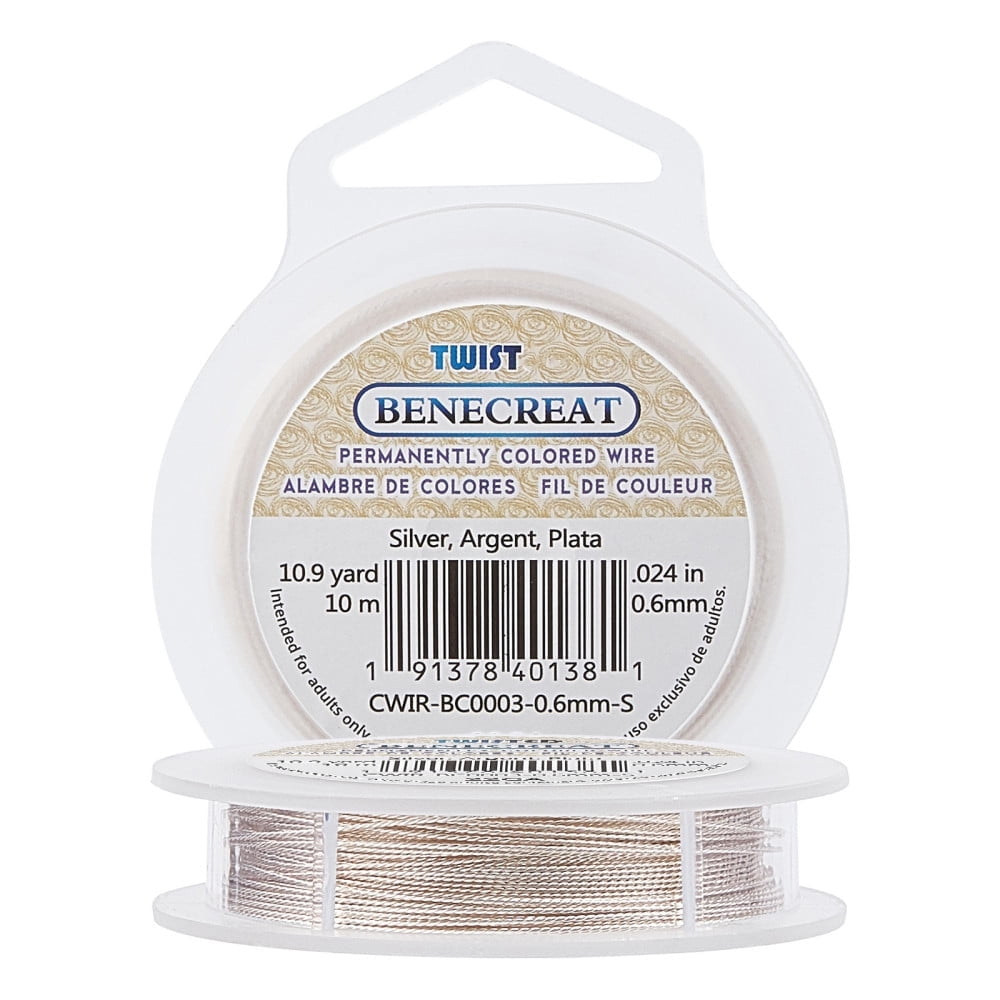 22 Gauge/0.6mm Twist Copper Wire 10 Meters Tarnish Resistant Silver ...
