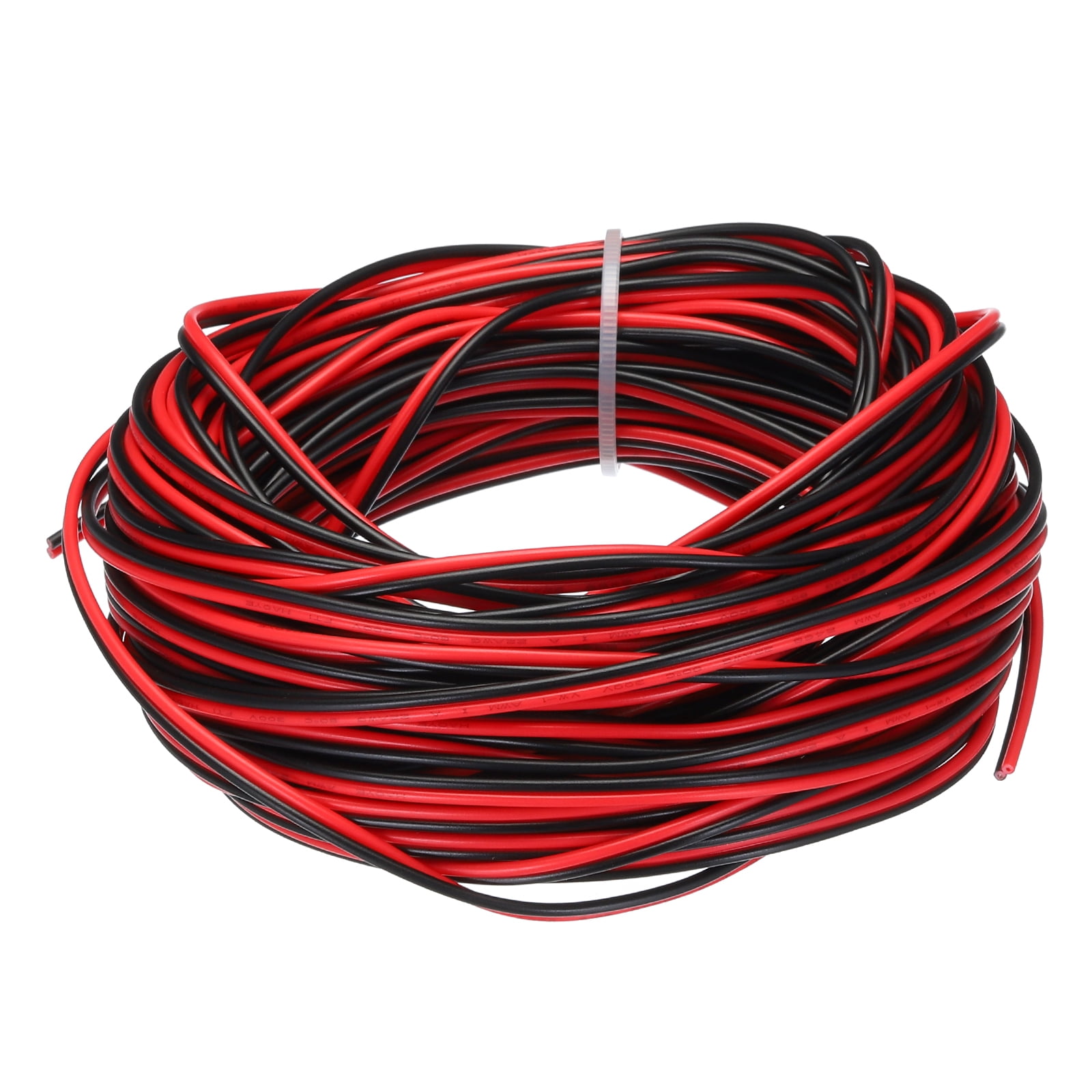 22 Gauge 2 Conductor Parallel PVC Wire, 50Ft/15M Long 1.7mm Dia 300V ...
