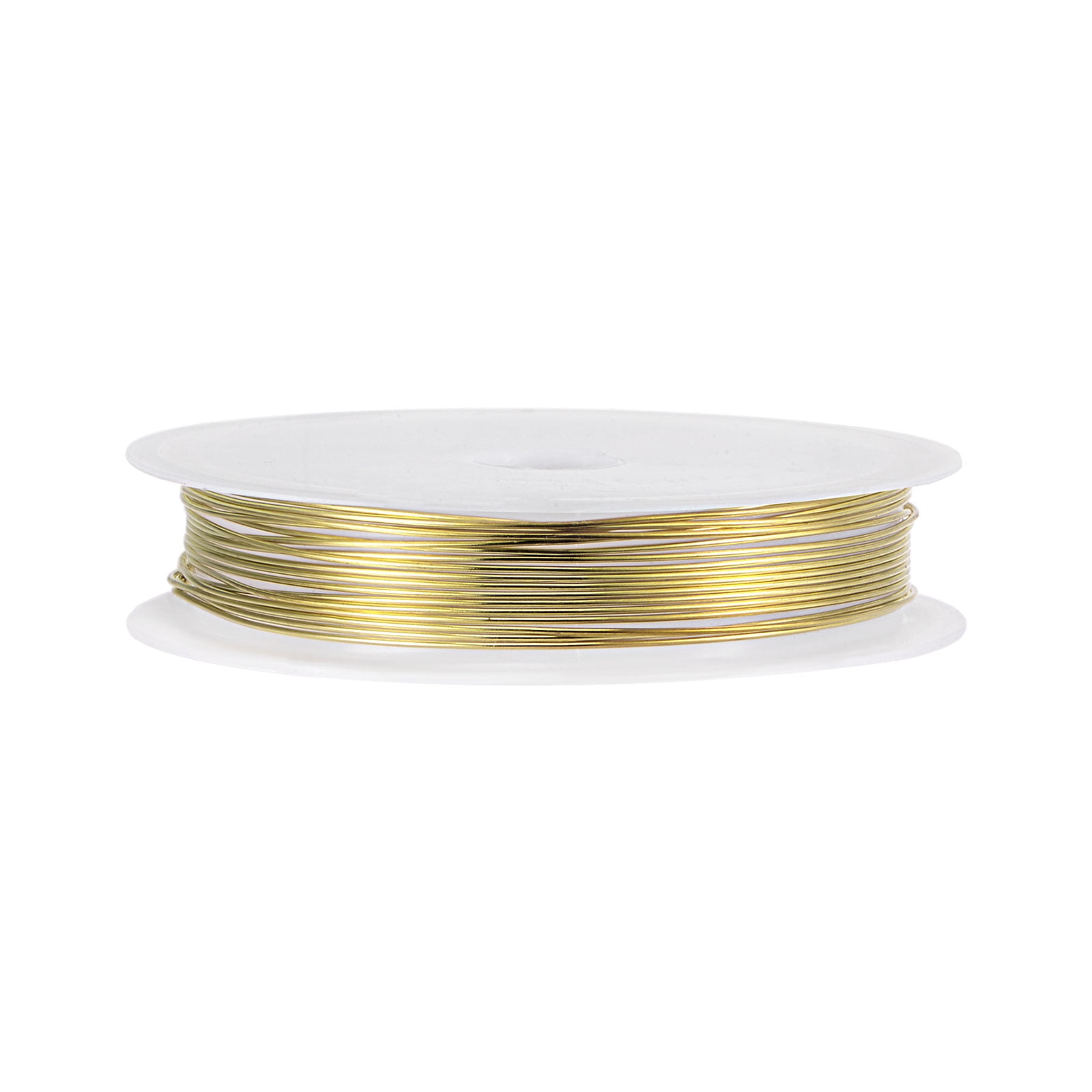 Uxcell 22 Gauge Copper Wire 0.6mm Dia Gold Tone Resistant Beading Wires ...