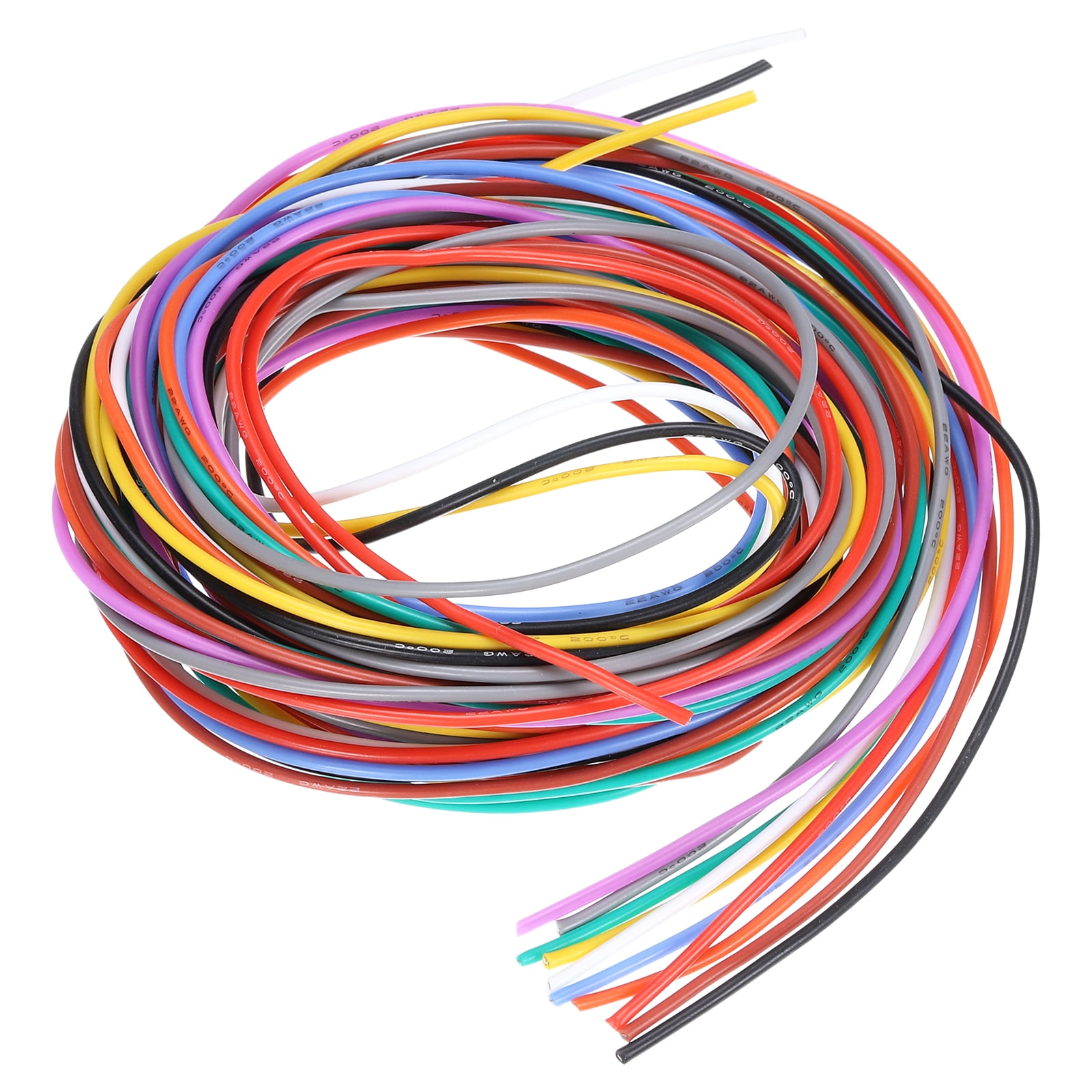 22 Gauge Silicone Wire 22AWG Stranded Wire Tinned Copper Wire High Temp Wire 10 Color 1.5m/4 ...