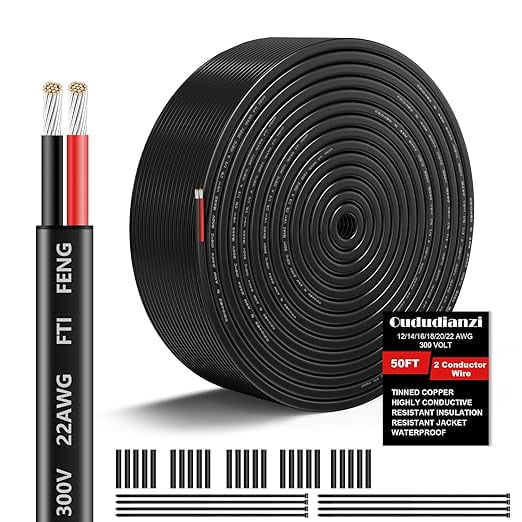 22 Gauge Wire 2 Conductor Electrical Wire, 22 AWG Wire Stranded PVC ...