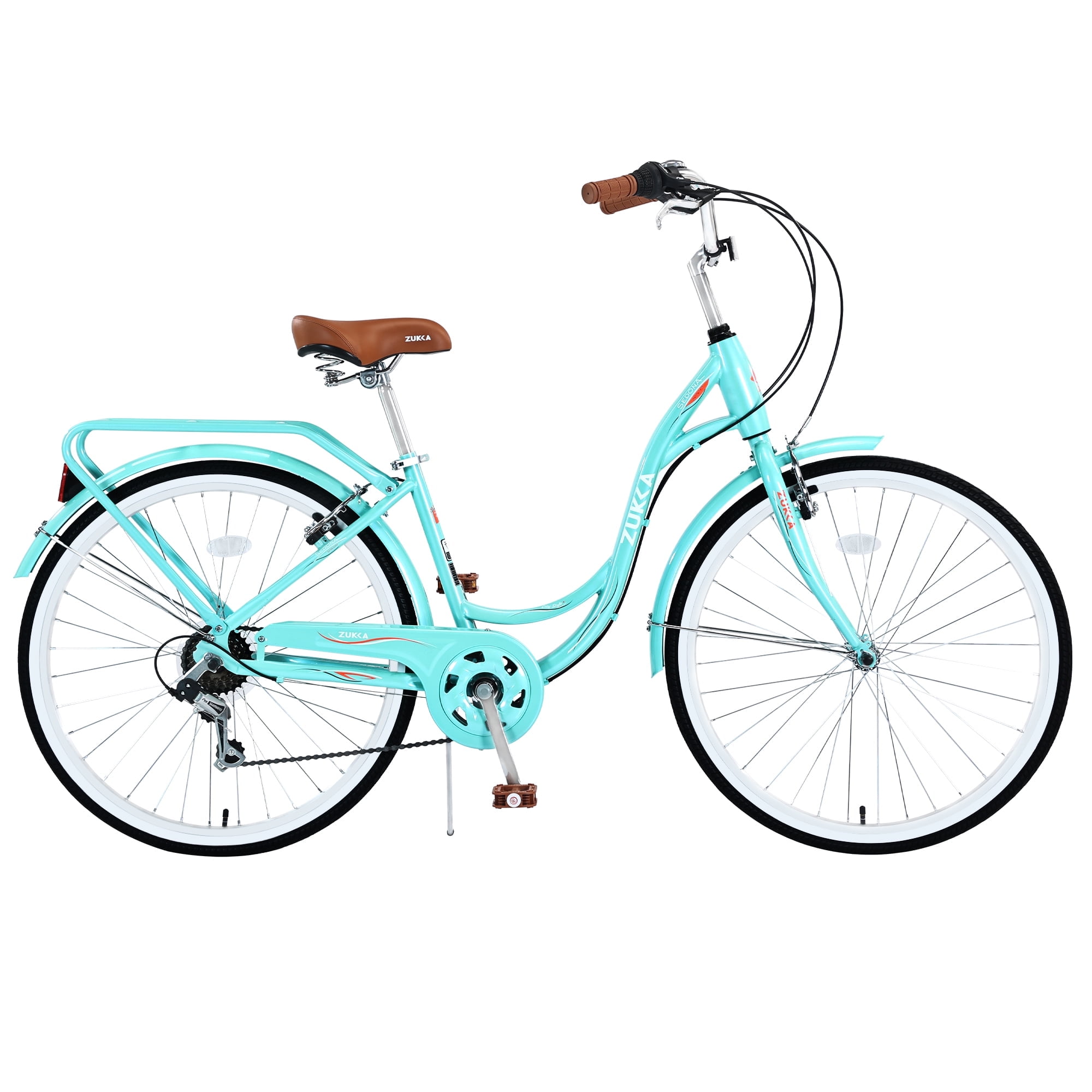 26" Womens Bike 7 Speeds Steel Frame Beach Cruiser Bike Comfort Ladies ...