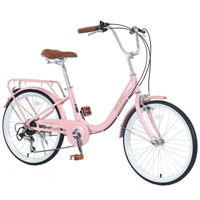 22" Girls Bike 7 Speed Aluminium Alloy Frame Kids Bicycle Cruiser Bike ...