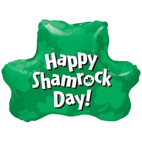 22" Happy Shamrock Day Shamrock Foil Balloon - Walmart.com