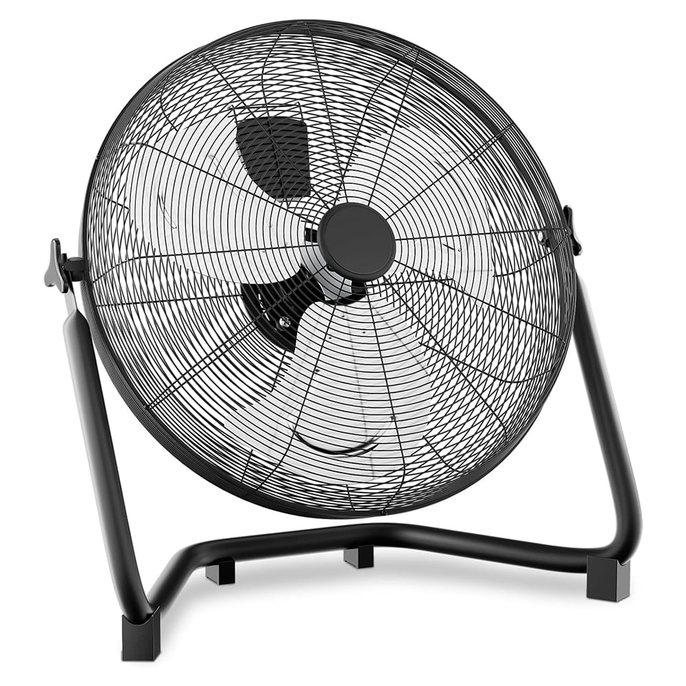 22" High-Velocity Metal Floor Fan, 3-Speed Industrial Shop Fan for ...