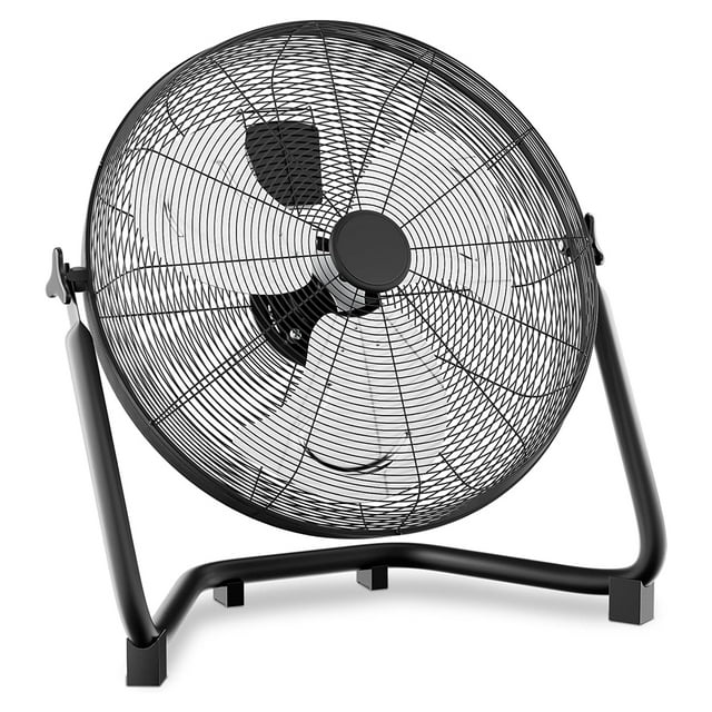 22" High-Velocity Metal Floor Fan, 3-Speed Industrial Shop Fan for ...