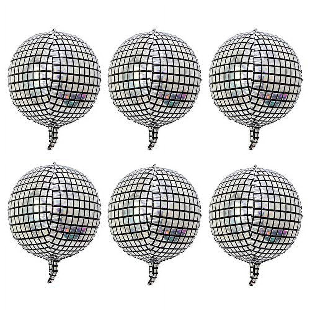 22 Inch 4D Balloons Disco Ball Balloon Silver Laser Large Sphere Foil ...