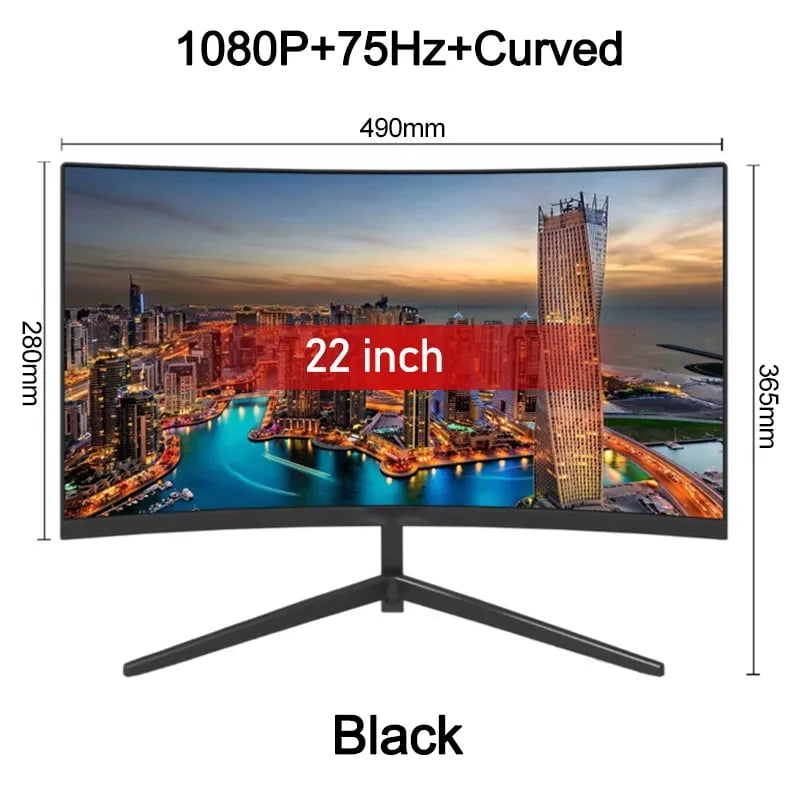 22 Inch 75Hz Ultra Narrow Monitor FHD 1920*1080 LED 99%sRGB Display PC ...