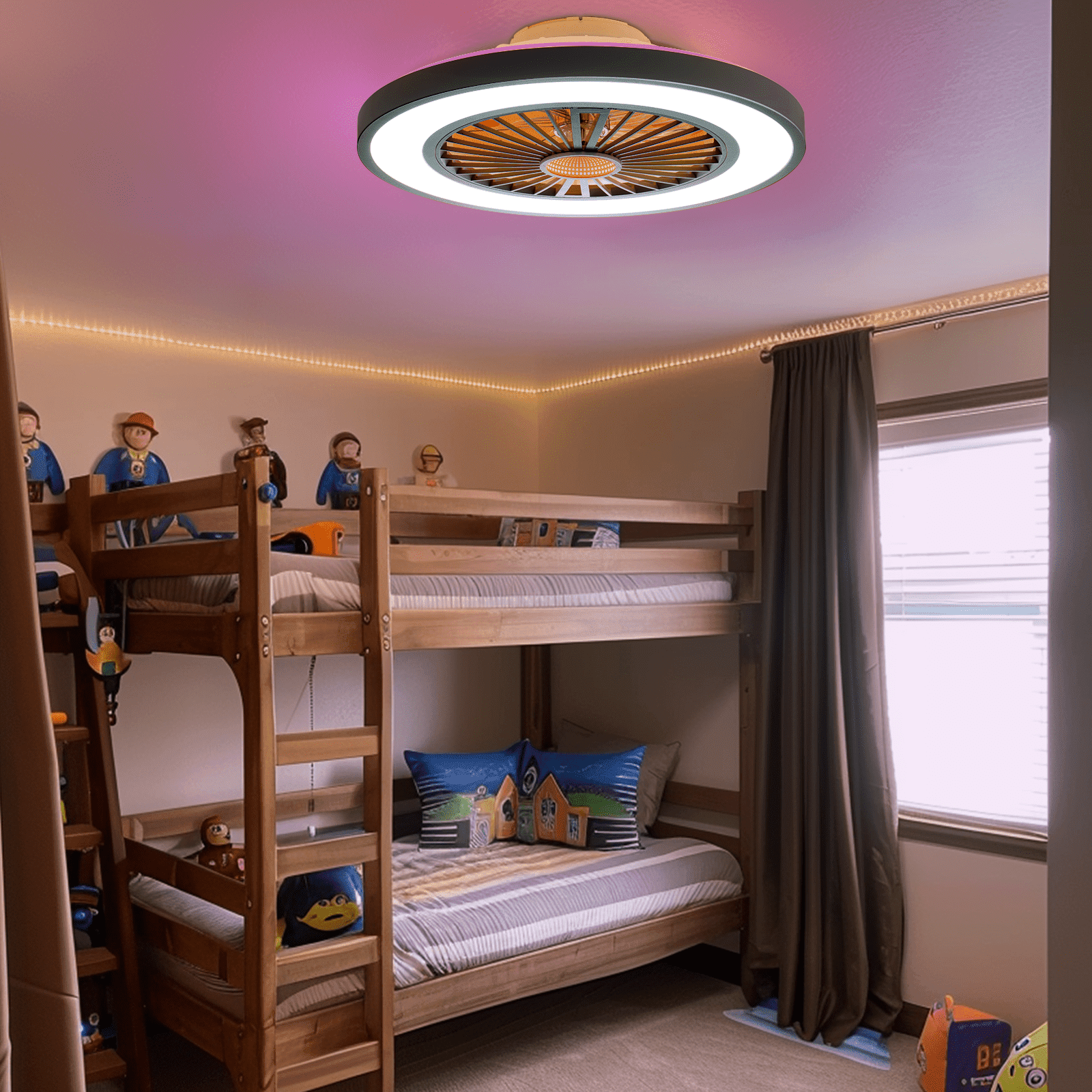 22 Inch Black Enclosed Ceiling Fans With Lights And Remote, Updated 3 ...