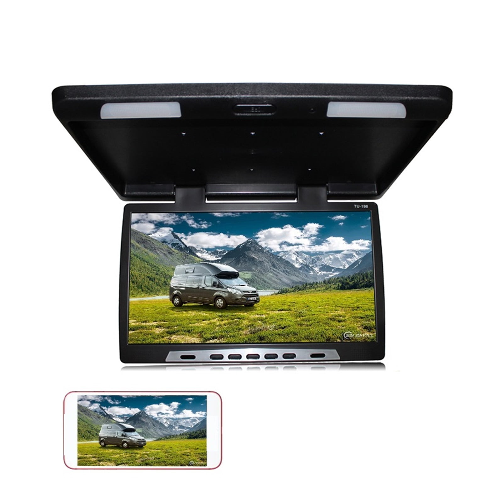22 Inch Car Roof Monitor Flip Down Screen Overhead Multimedia Video ...