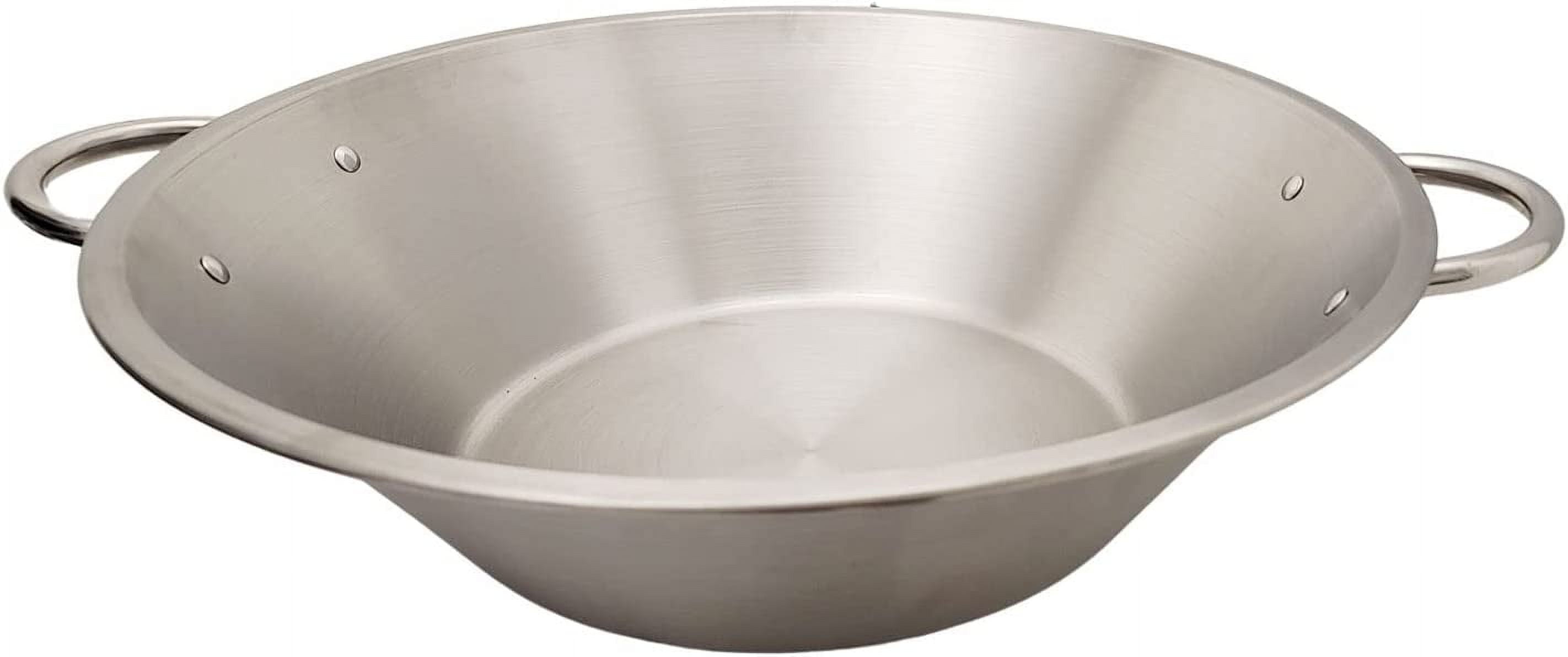 22 Inch Carnitas Cazo Flat Bottom Comal Stainless Steel Caso Pot Pan ...