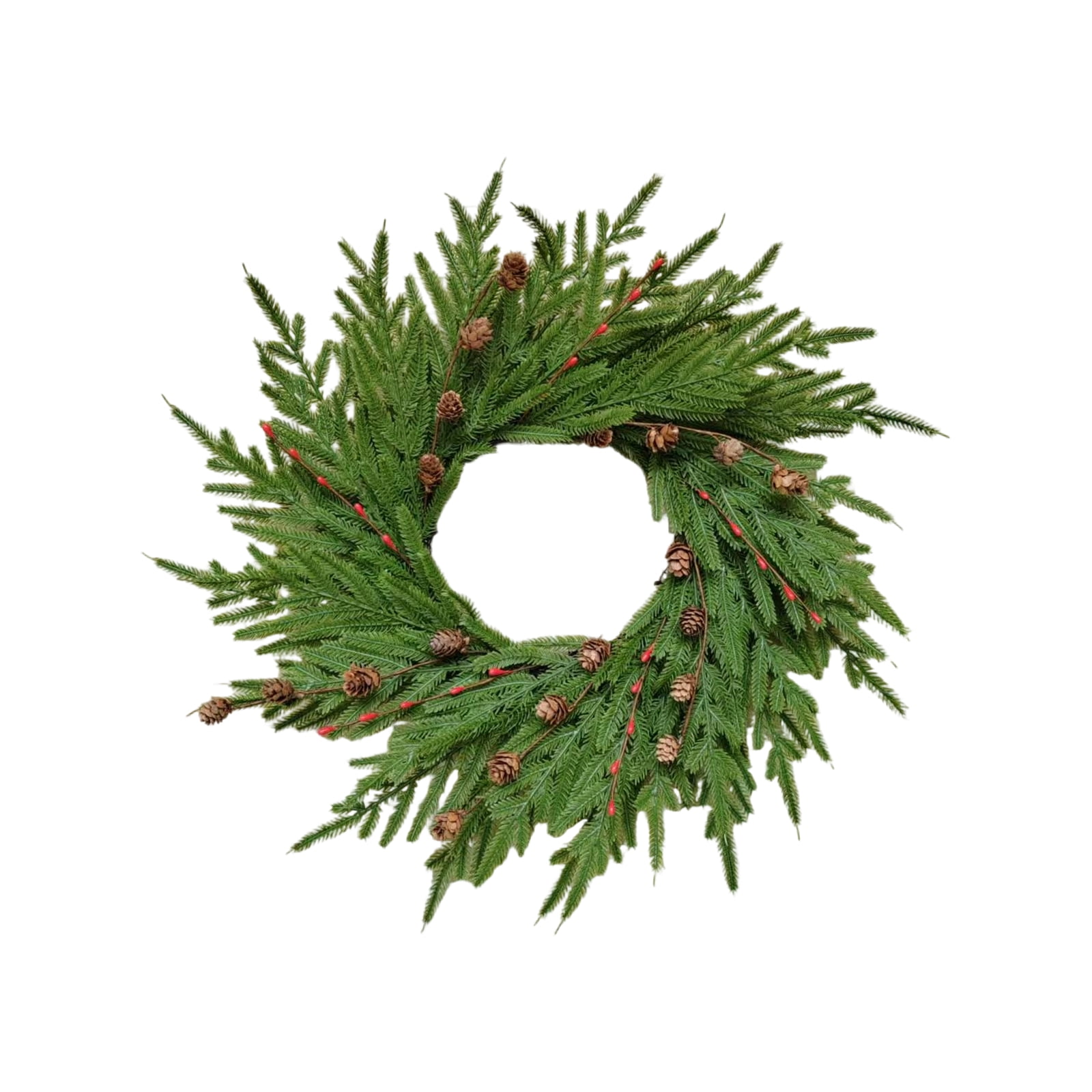 22 Inch Christmas Wreaths for Front Door with Pinecone Real Touch Large ...