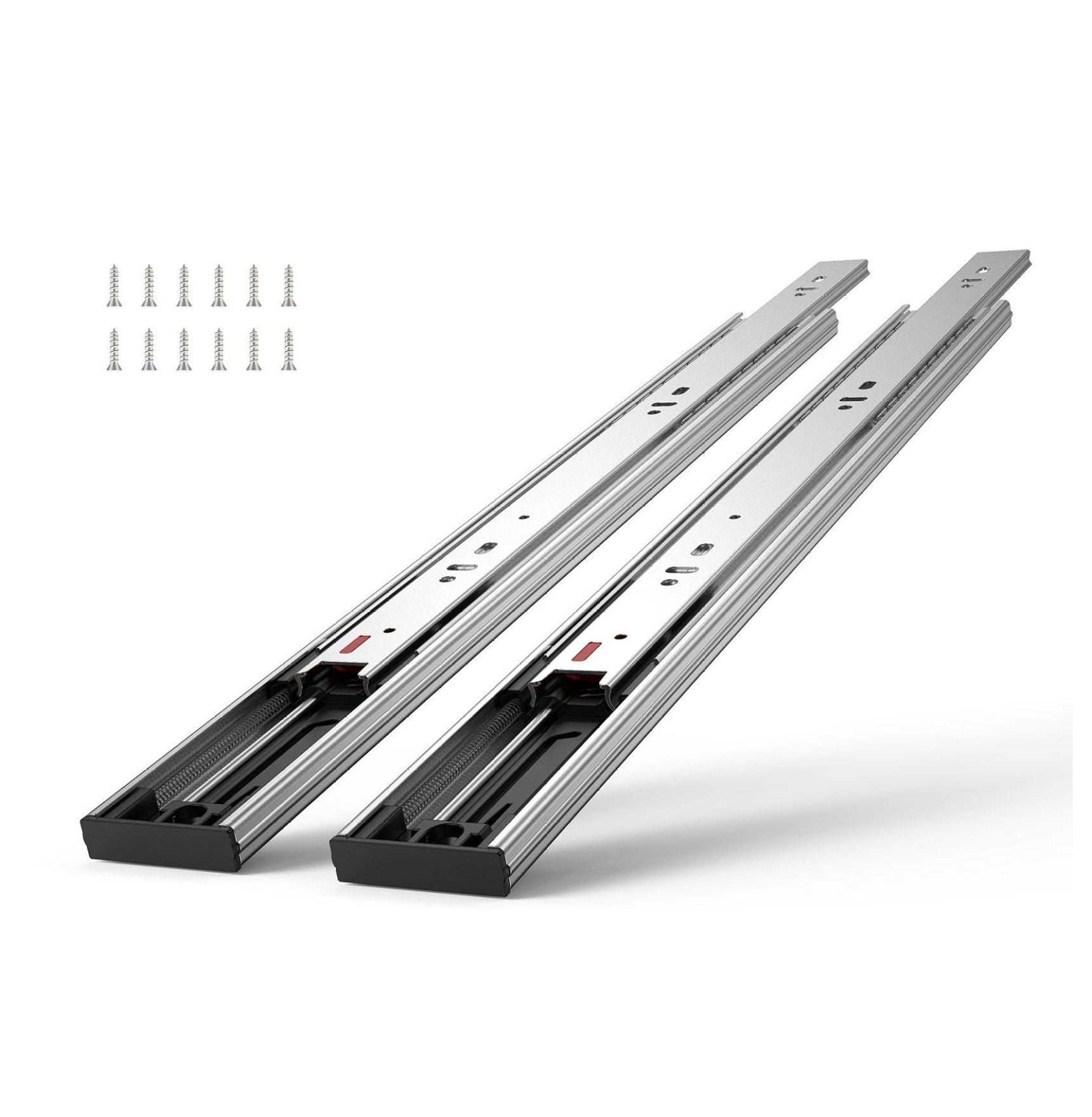 22 Inch Drawer Slides 6 Pairs, Heavy Duty Full Extension Steel Rails ...