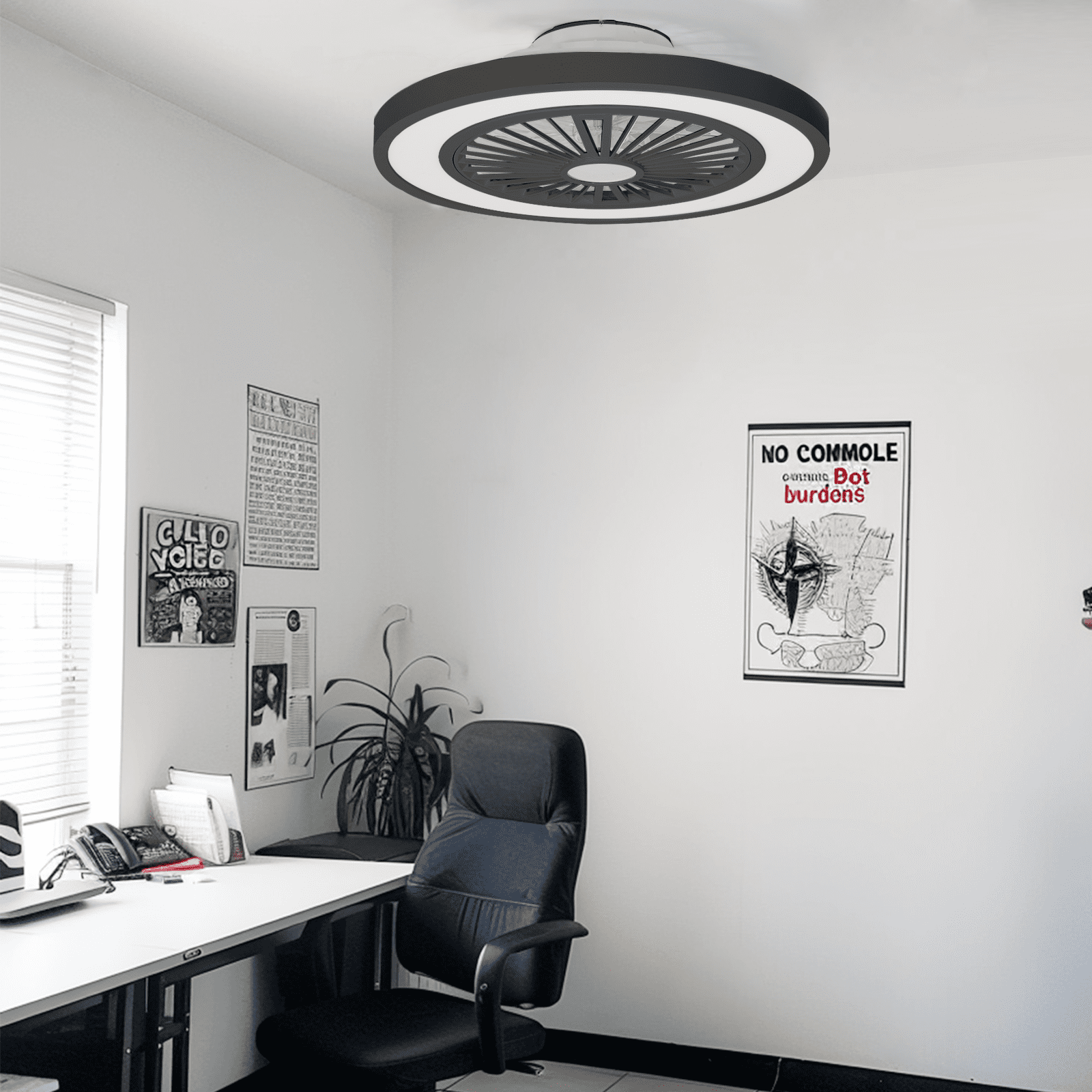 22 Inch Enclosed Ceiling Fans With Lights And Remote, Updated 3 In 1 ...