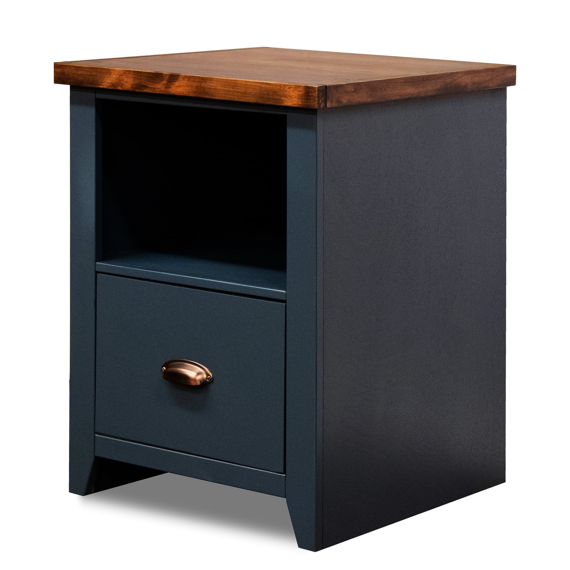 22 Inch Filing Cabinet, Blue Denim Whiskey, Poplar Solids, Veneers, 1 ...