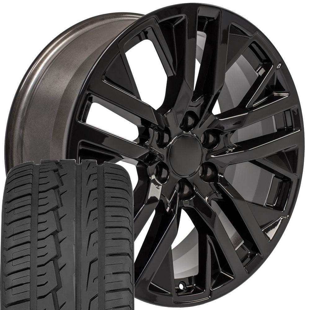 OE Wheels CV38 22 Inch Rims and Tires Fit Sierra 1500 Style 6x139.7 22x9 Gloss Black - Hollander ...