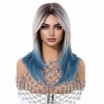 22-Inch Gradient Blue Layered Wig for Women - Perfect for Parties ...