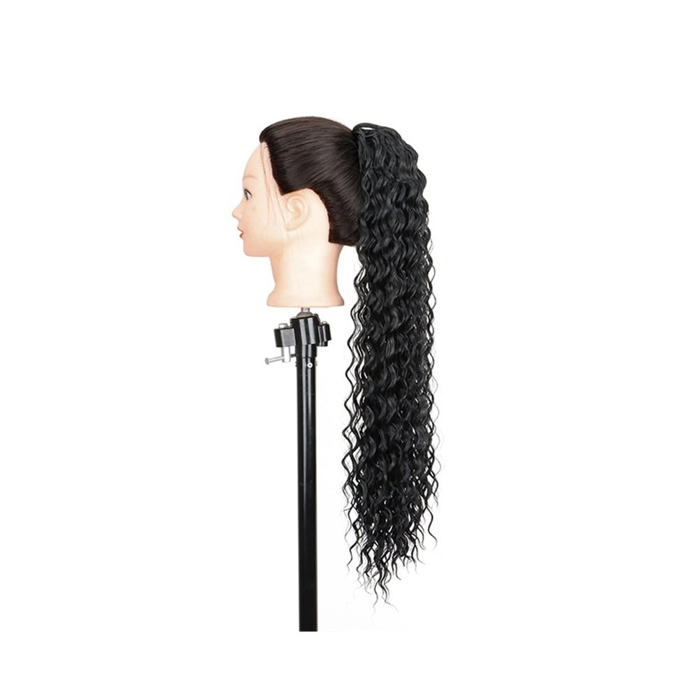 22 Inch Long Curly Ponytail Extensions Synthetic Deep Wave Drawstring ...