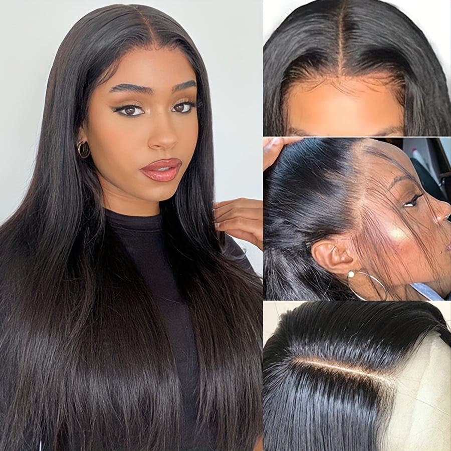 22 Inch Long Straight Lace Front Wigs For Women Black Glueless Hair ...